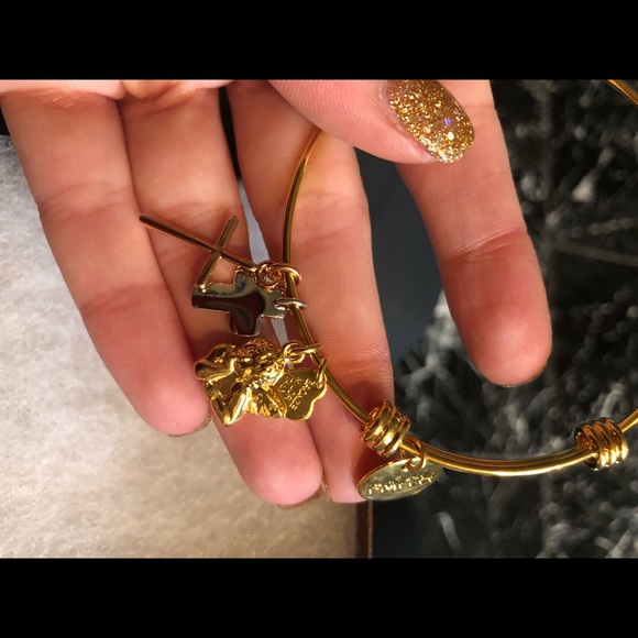 Jewelry | Nwt Gold Bangle With Christian Themesmotifs | Poshmark